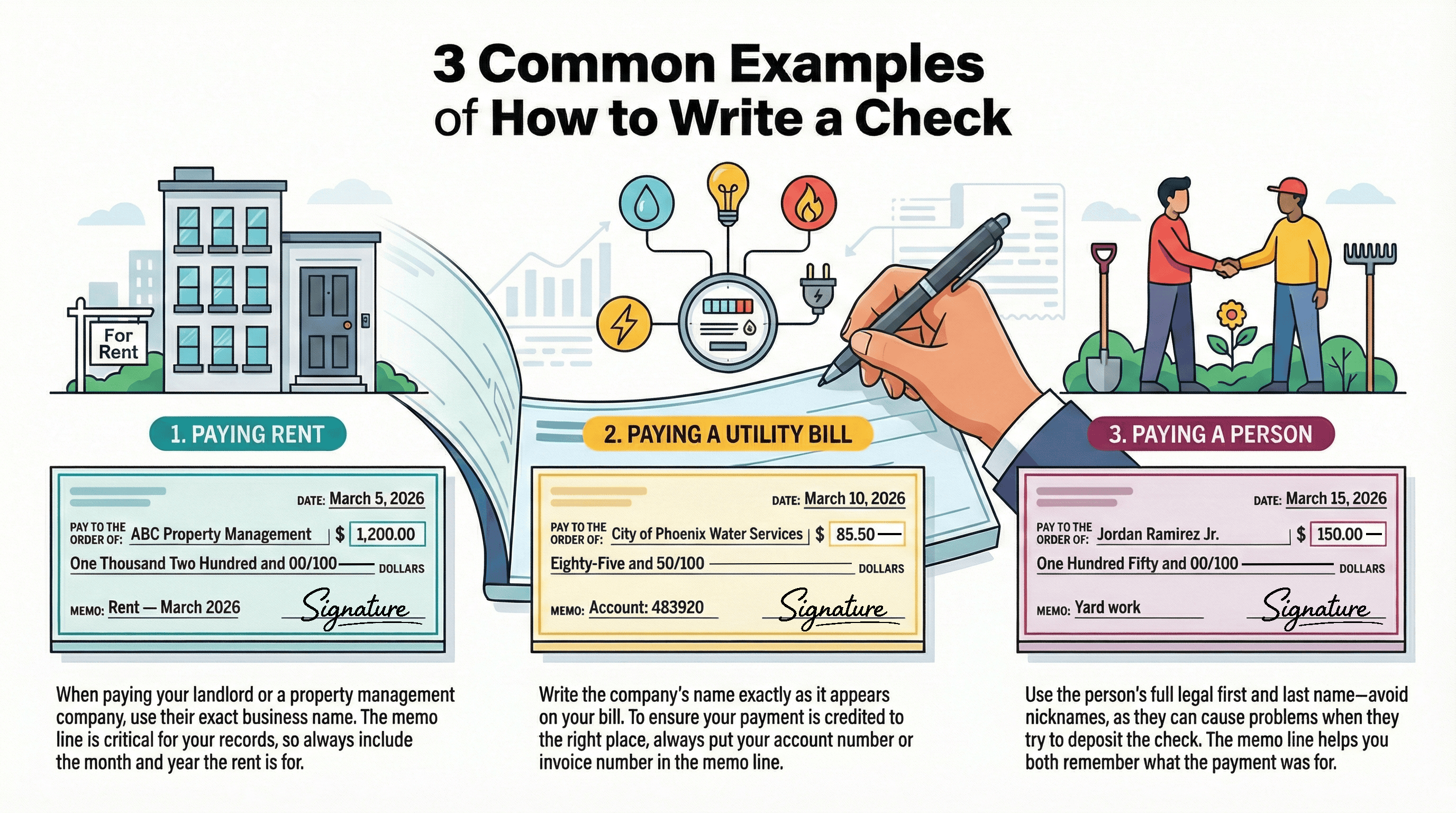 How to Write a Check & How Address an Envelope - Diversity Employment